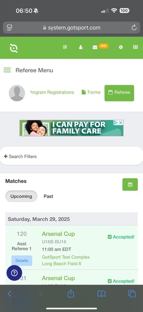 As a Referee - How to Save Your GotSport Referee Page to Your Home Screen
