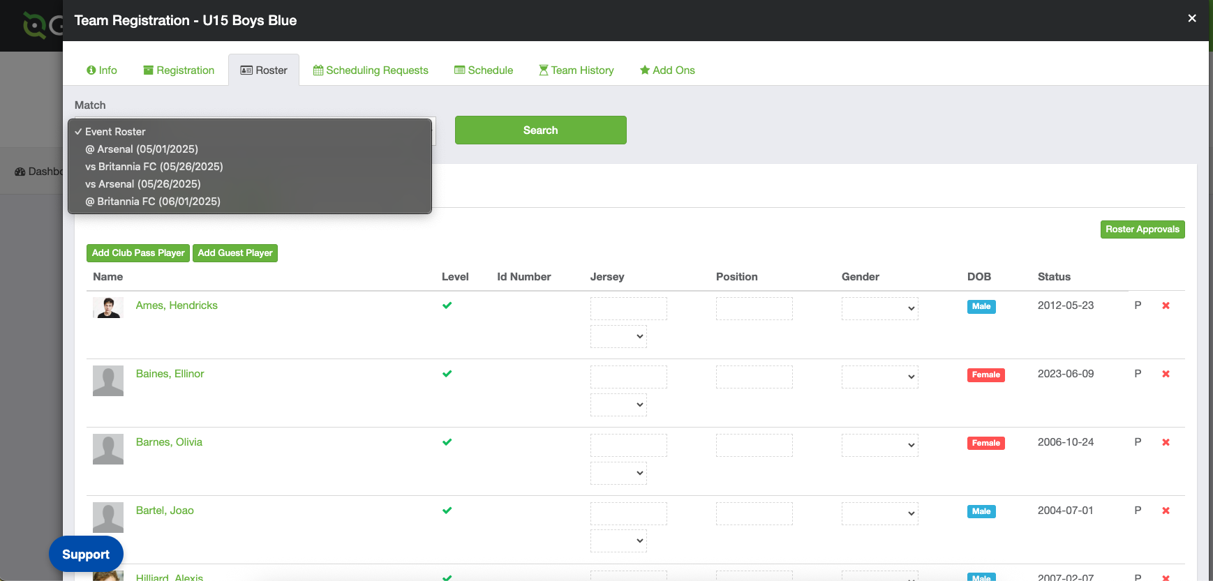 As a Manager/Coach - How to Set a Match Day Roster & Add Club Pass ...
