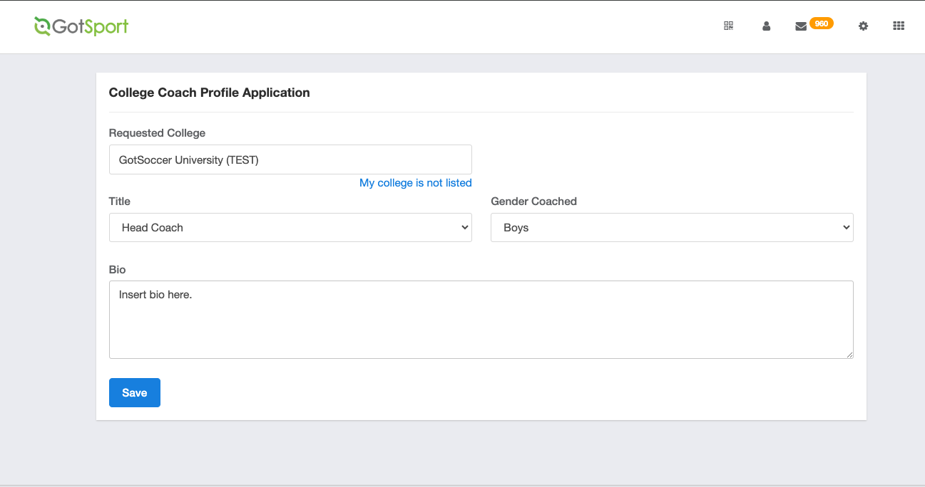 How to Create College Coach Account