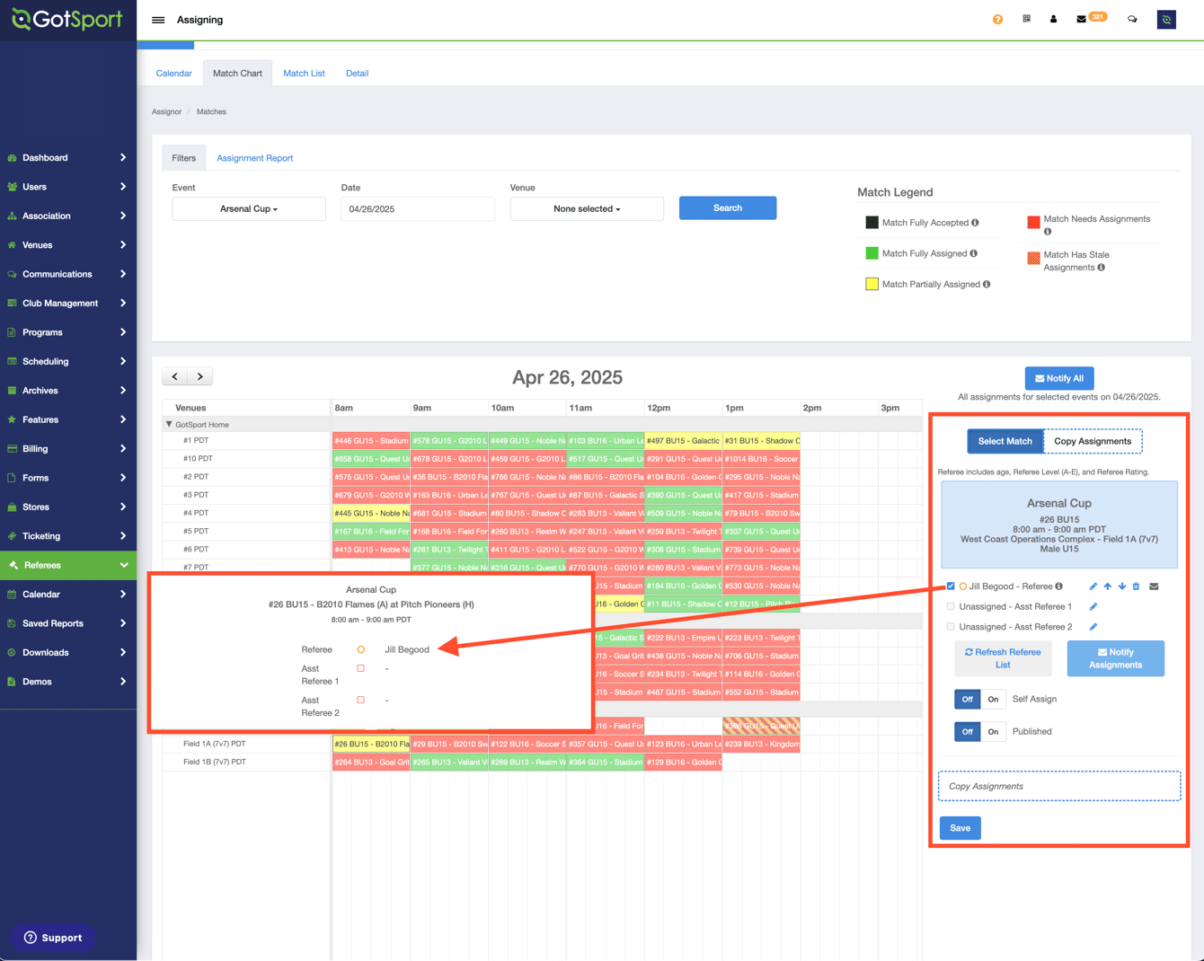 Assignors - How to Copy Crew Assignments Using the Match Chart