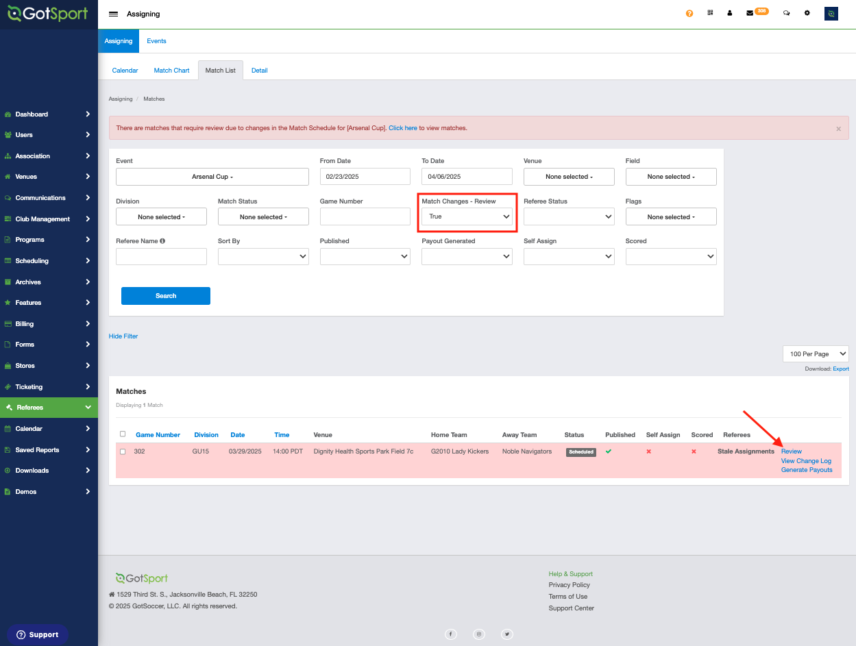 Assignors - Clear & Restore Stale Assignments using the Match List